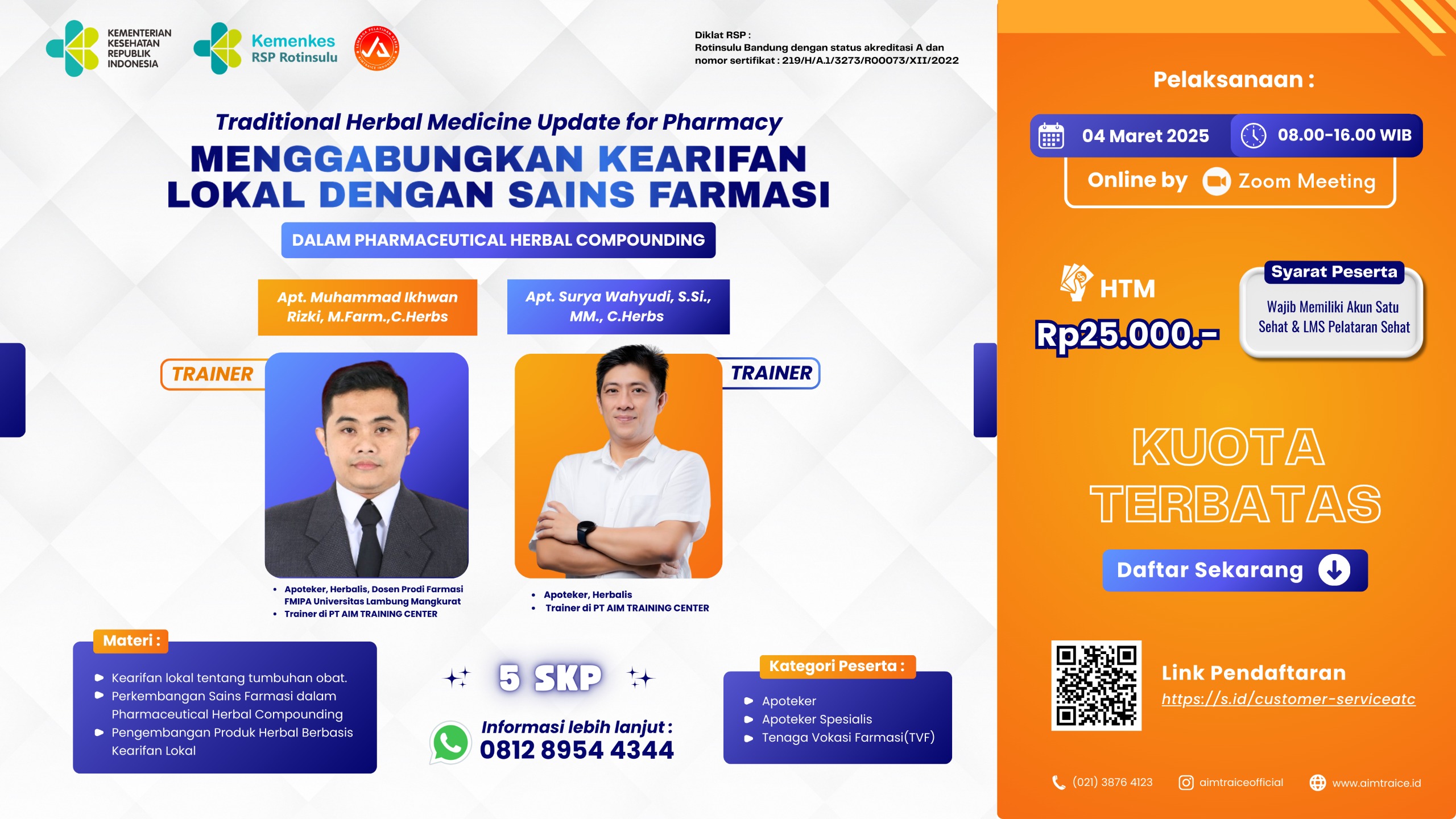 Webinar Kesehatan Traditional Herbal Medicine Update For Pharmacy - Menggabungkann Kearifan ...