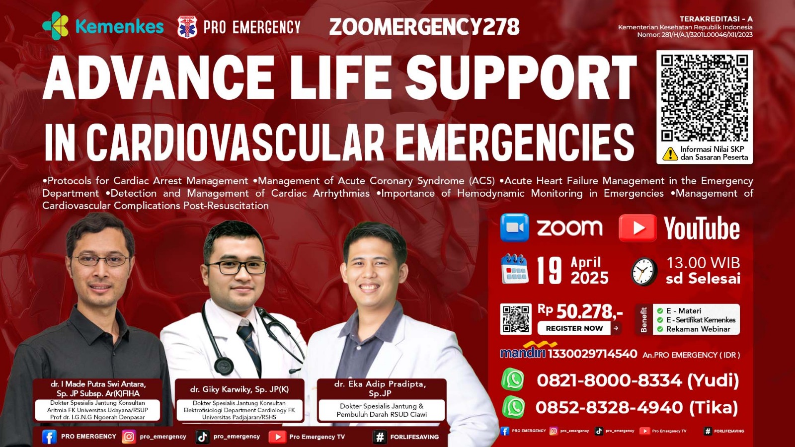 Webinar Advance Life Support In Cardiovascular Emergencies Angkatan 2 - LMS Kemkes