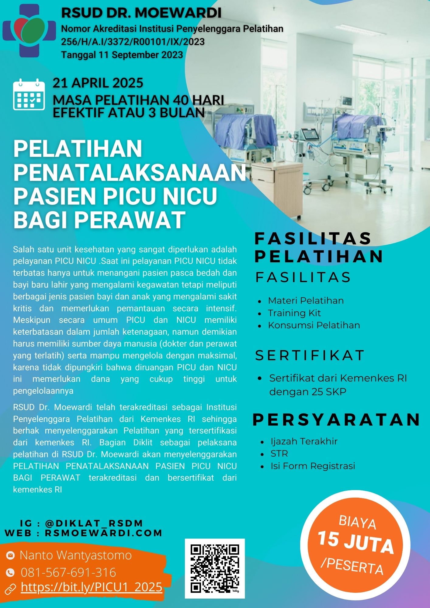 Pelatihan Penatalaksanaan Pasien PICU NICU bagi Perawat Angkatan 1 - LMS Kemkes