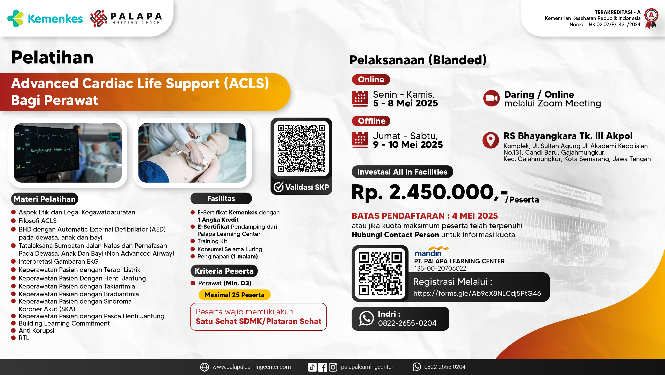 Pelatihan Advance Cardiac Life Support (ACLS) bagi Perawat Angkatan 1 ...