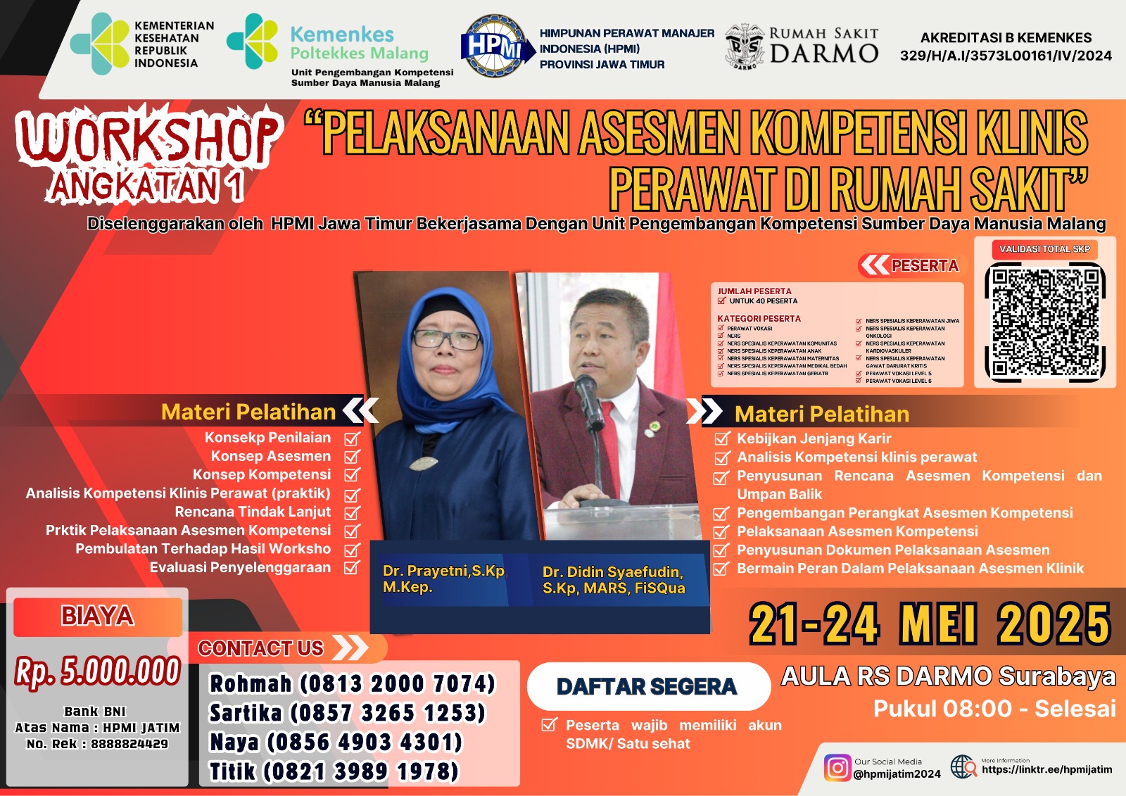 WORKSHOP PELAKSANAAN ASESMEN KOMPETENSI KLINIS PERAWAT DI RUMAH SAKIT Angkatan 1 - LMS Kemkes