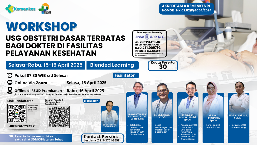 Workshop USG Obstetri Dasar Terbatas Bagi Dokter di Fasilitas Pelayanan Kesehatan Angkatan 1 ...