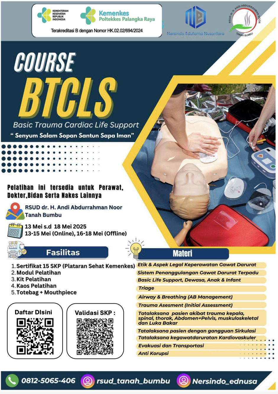 Pelatihan Basic Trauma Cardiac Life Support (BTCLS) Angkatan 3 - LMS Kemkes