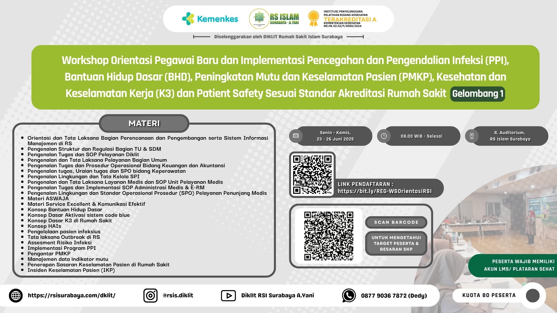 Workshop Orientasi Karyawan Baru dan Implementasi Pencegahan dan Pengendalian Infeksi (PPI ...
