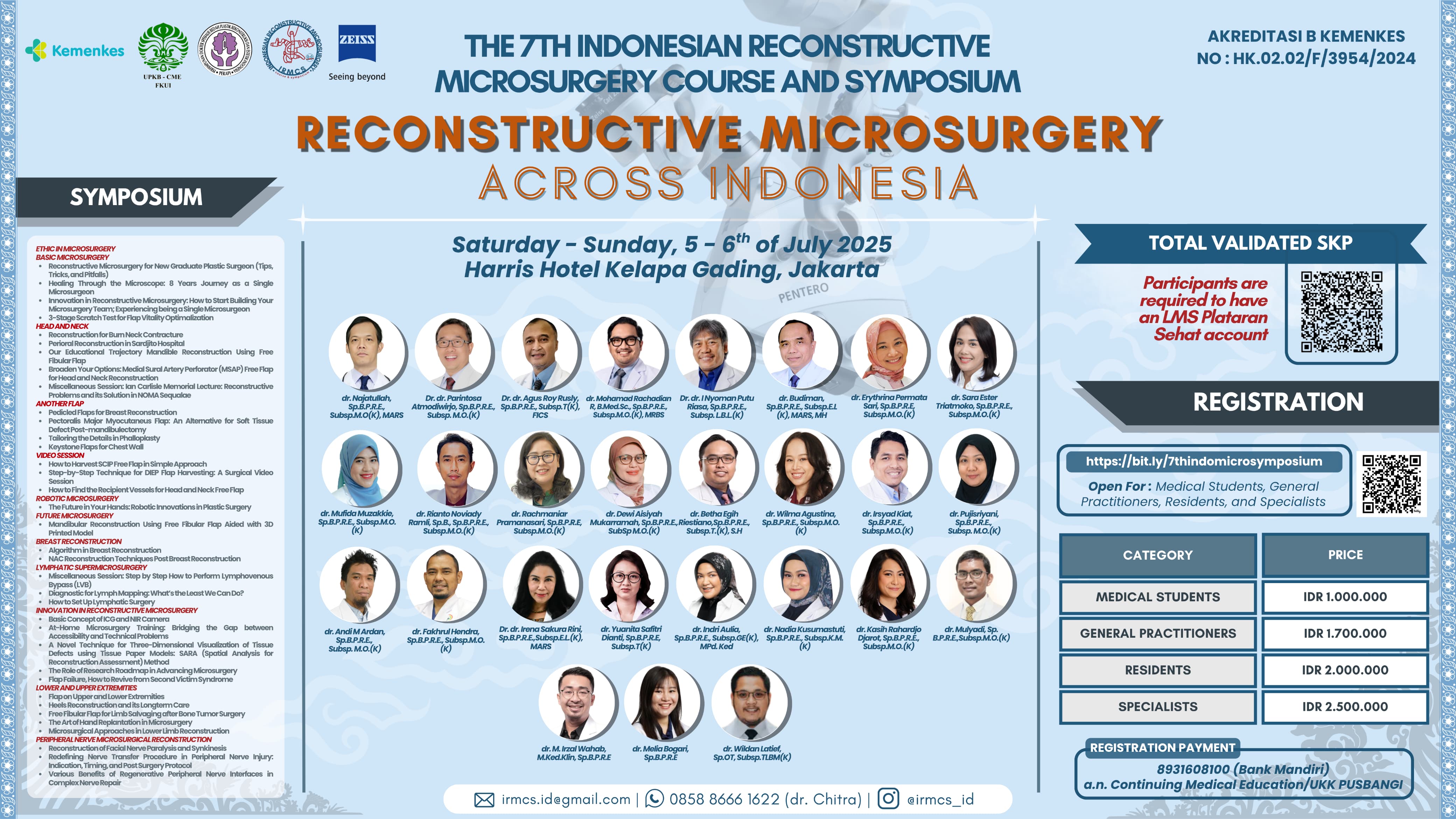 The 7th Indonesian Reconstructive Microsurgery Course and Symposium ...