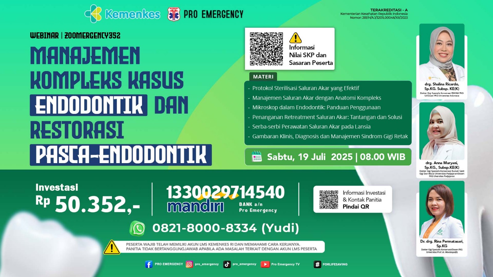 Webinar Manajemen Kompleks Kasus Endodontik dan Restorasi Pasca ...