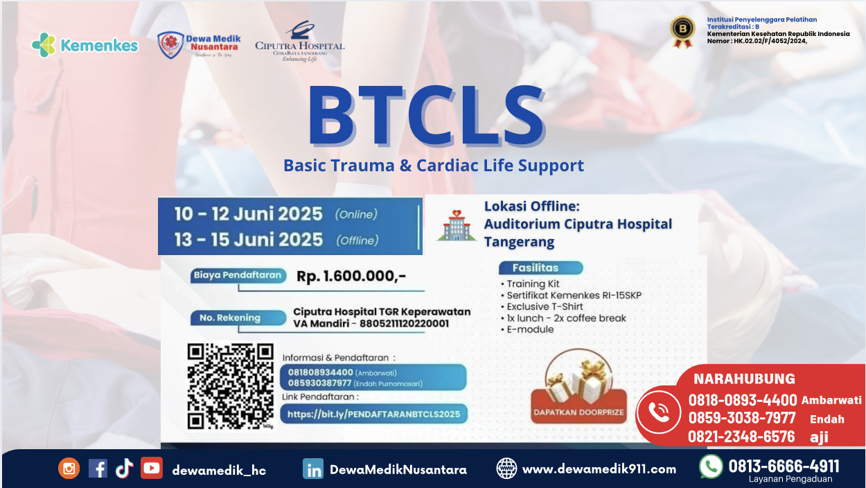 Pelatihan Basic Trauma Cardiac Life Support (BTCLS) Angkatan 27 - LMS ...