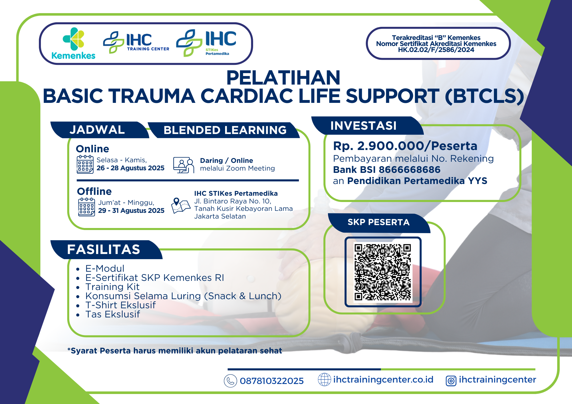 Pelatihan Basic Trauma Cardiac Life Support (BTCLS) Angkatan 5 - LMS Kemkes