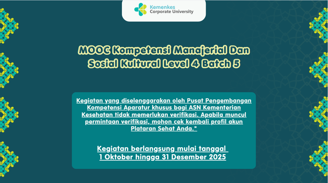 MOOC E-Learning Kompetensi Manajerial Dan Sosial Kultural Level 4 Batch 5 - LMS Kemkes
