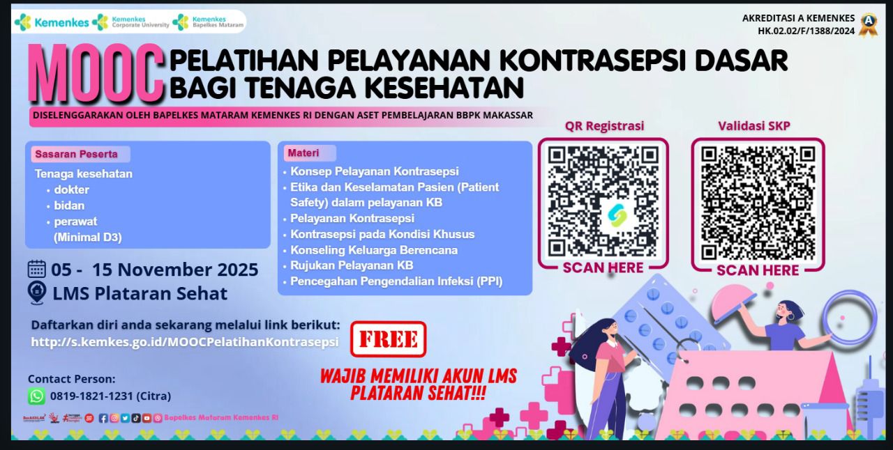 MOOC Pelatihan Pelayanan Kontrasepsi Dasar Bagi Tenaga Kesehatan Angkatan 1 - LMS Kemkes